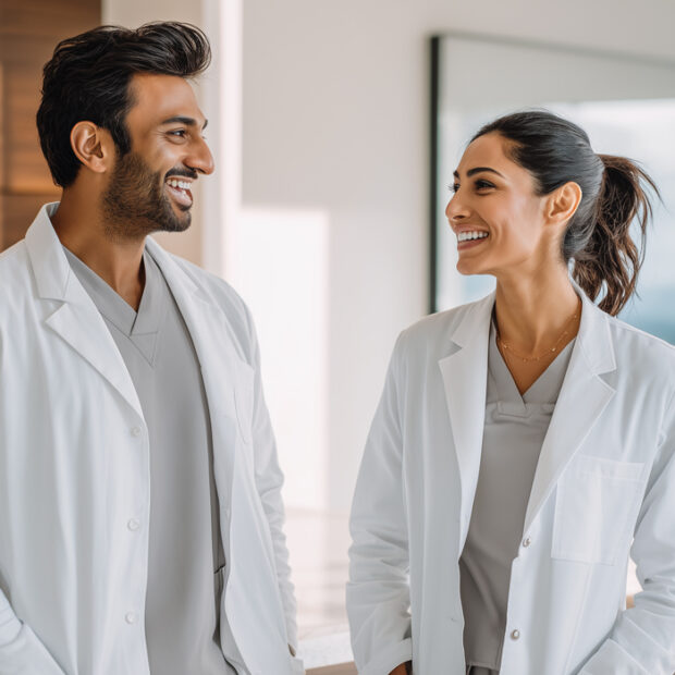 pair-of-indian-american-medical-doctors-laughing | Medwave