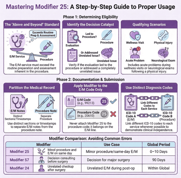 How to Use Modifier 25 Correctly